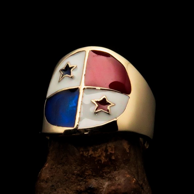 Nicely crafted Men's National Flag Ring Panama - Solid Brass